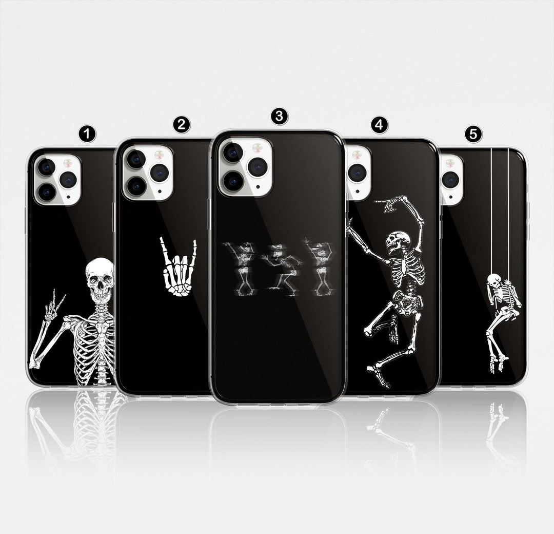 Aesthetic Skeleton Phone Case, Spooks Come Out at Night Cover for ...