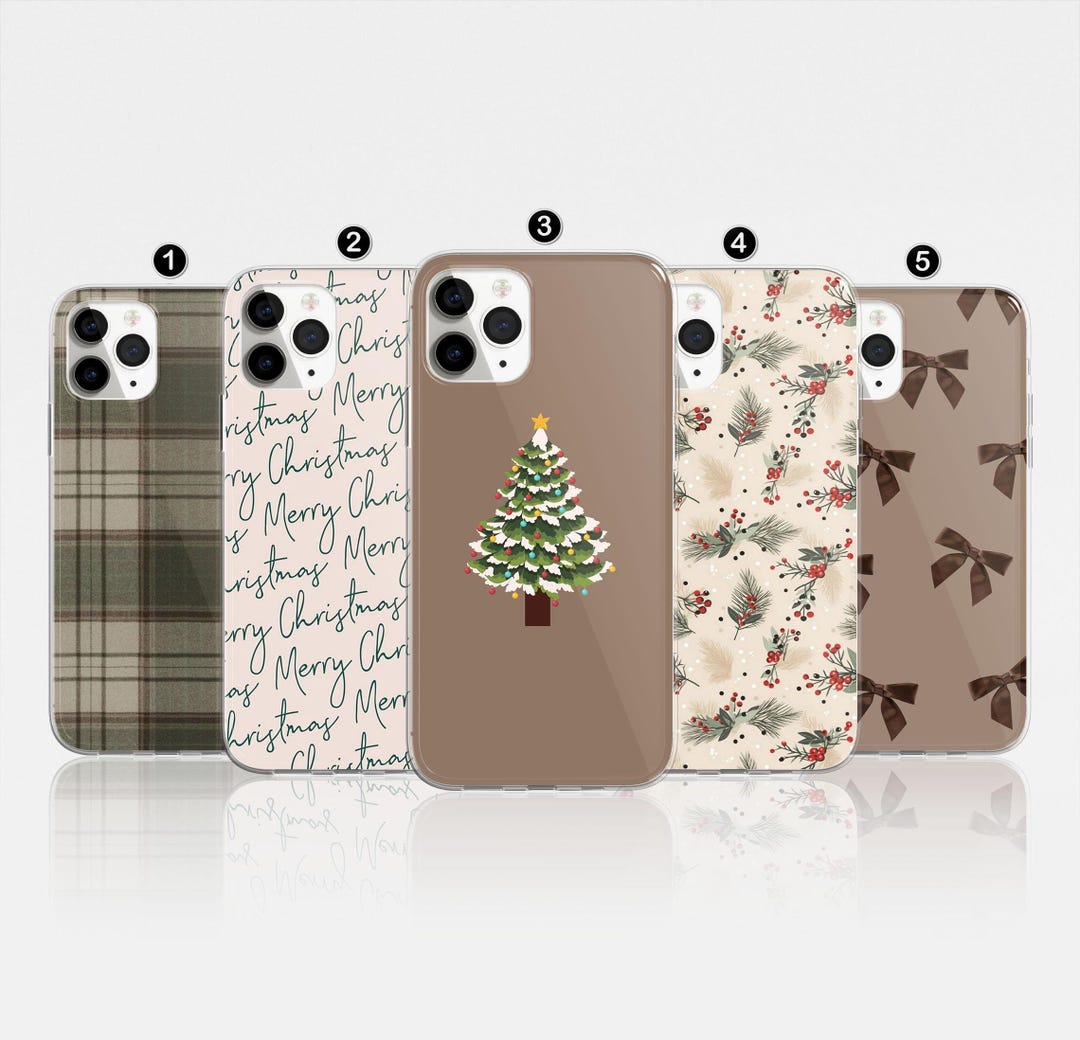 Christmas Phone Case, Aesthetic Winter Pattern, Xmas Cover for iPhone ...