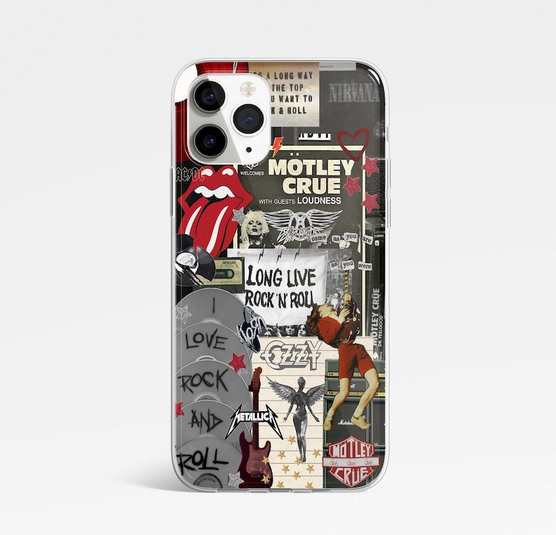 Rock and Roll Collage Phone Case, Rock N' Roll Aesthetic Cover for ...
