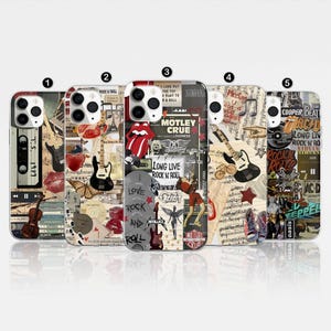Rock and Roll Collage Phone Case, Rock N' Roll Aesthetic Cover for ...