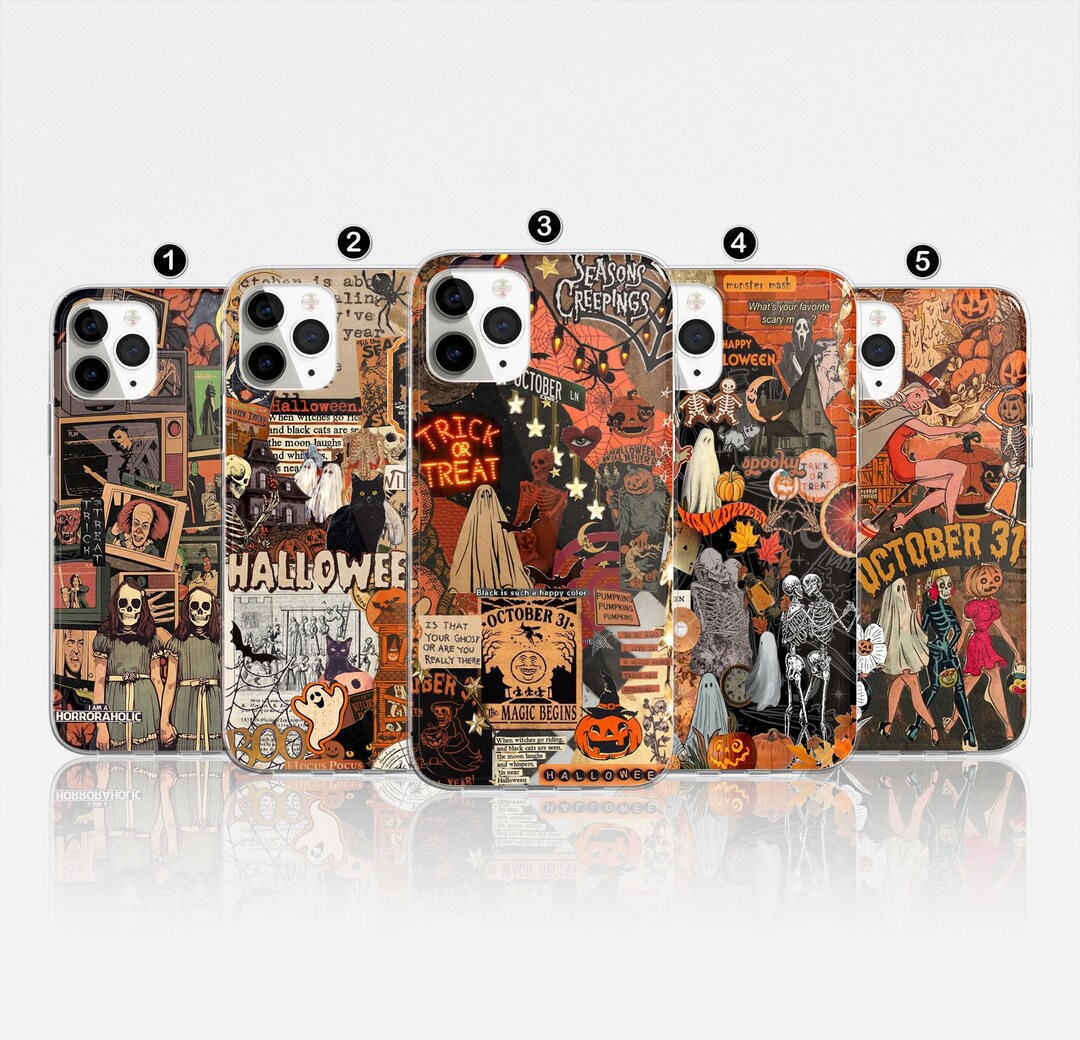 Halloween Phone Case, Spooky Collage Horror Aesthetic Cover for iPhone ...