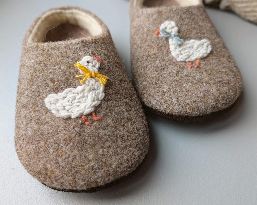 Woolen Clogs With Embroidery - Etsy