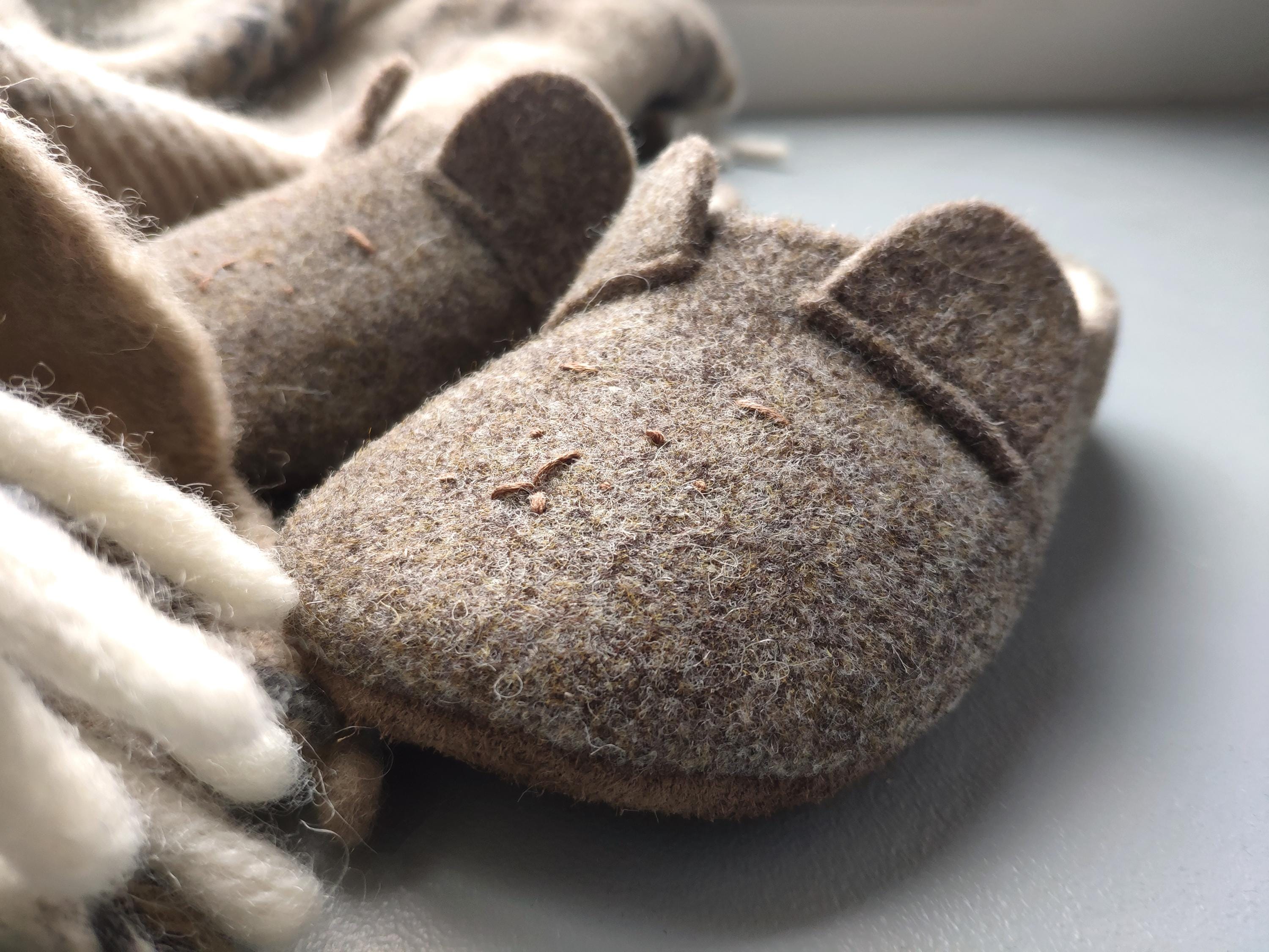 Woolen Children's Slippers With Ears. All Sizes. - Etsy