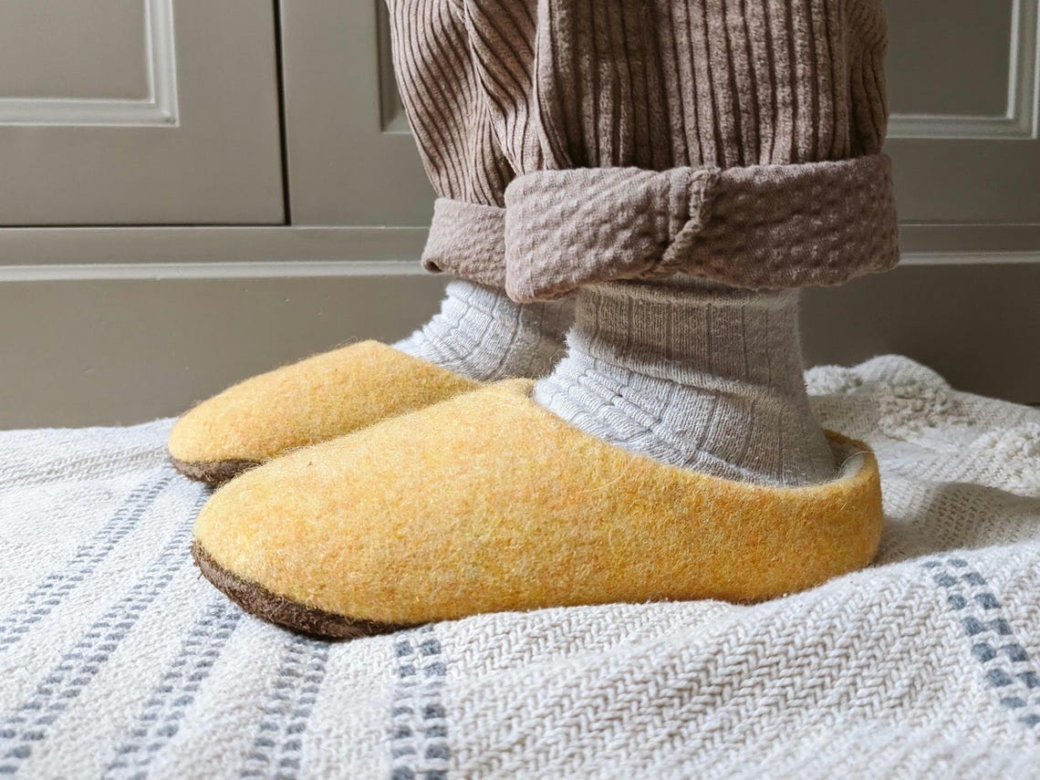 Woolen Kids Clogs With Leather Sole - Etsy