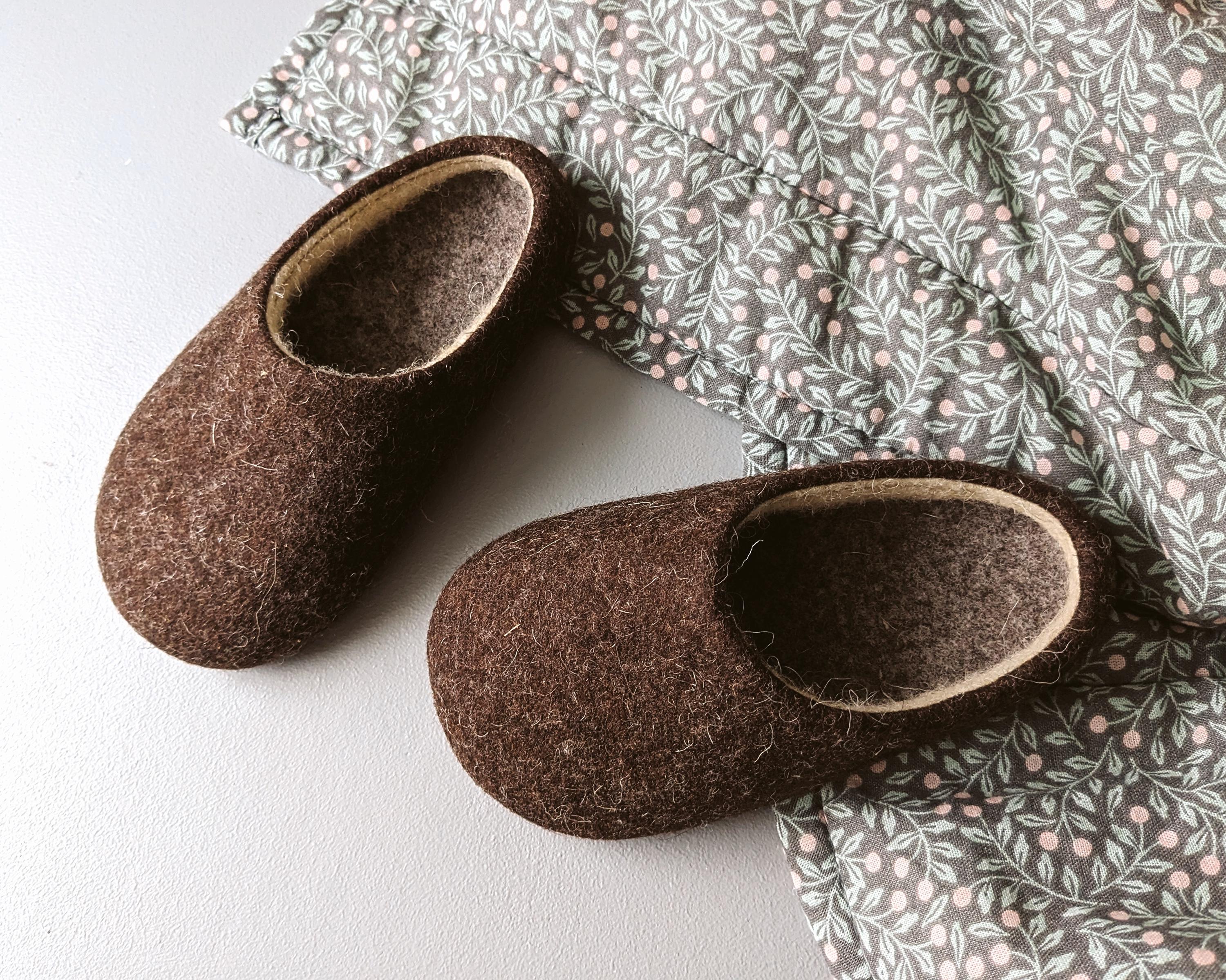 Woolen Kids Clogs With Leather Sole - Etsy