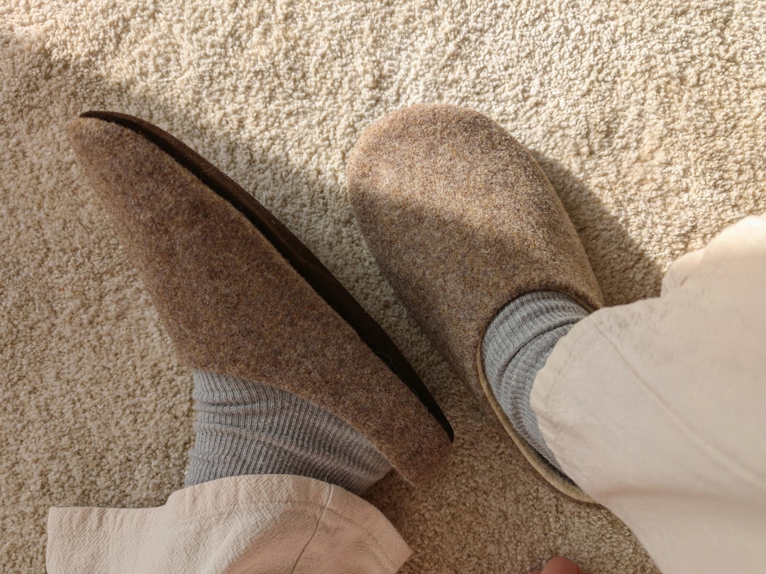 New Colors! Wool Clogs With Leather Sole - Etsy
