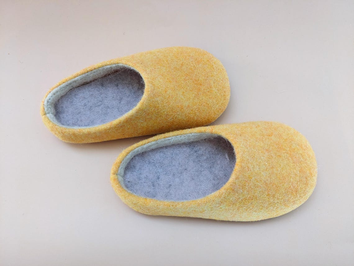 Woolen Kids Clogs With Leather Sole - Etsy