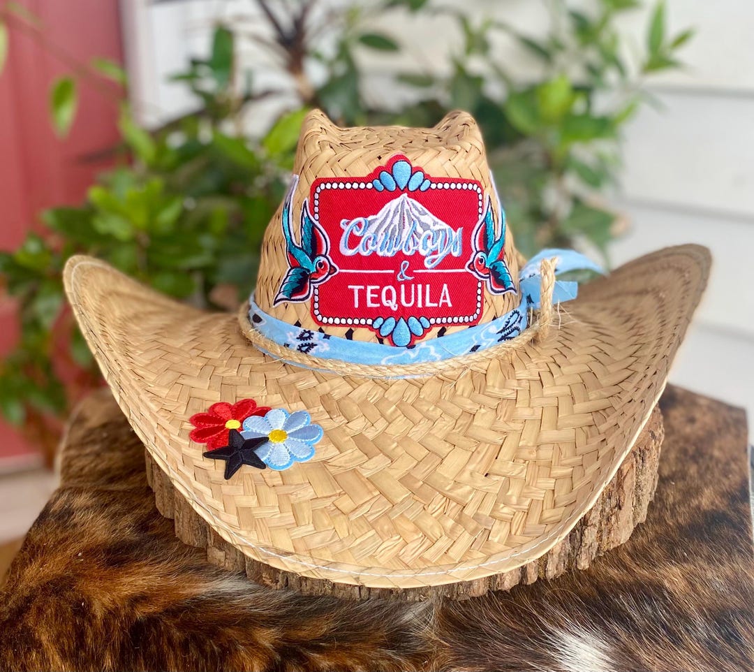 Western Palm Leaf Hat , Patch Sun Hat - Etsy