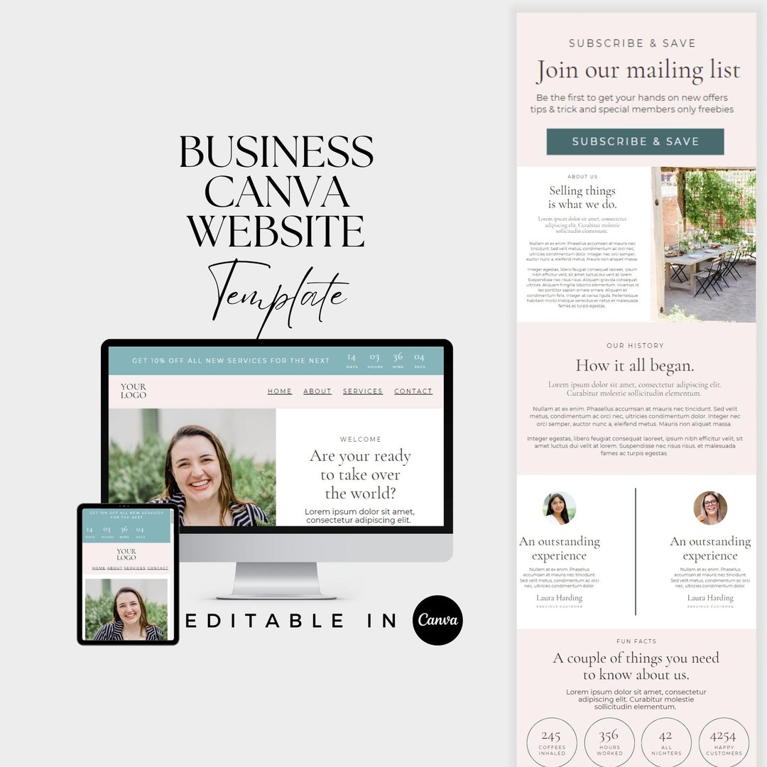 Website Template Canva Landing Page Template Canva Canva - Etsy