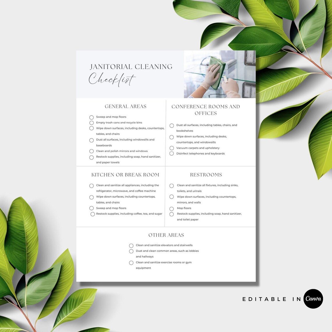 Janitor Printable Editable Cleaning Template Cleaning - Etsy