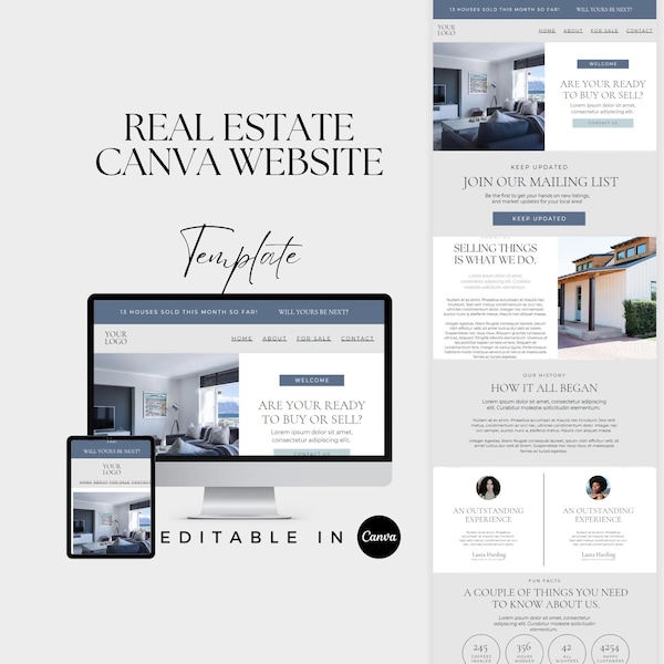 Canva Real Estate Website - Etsy