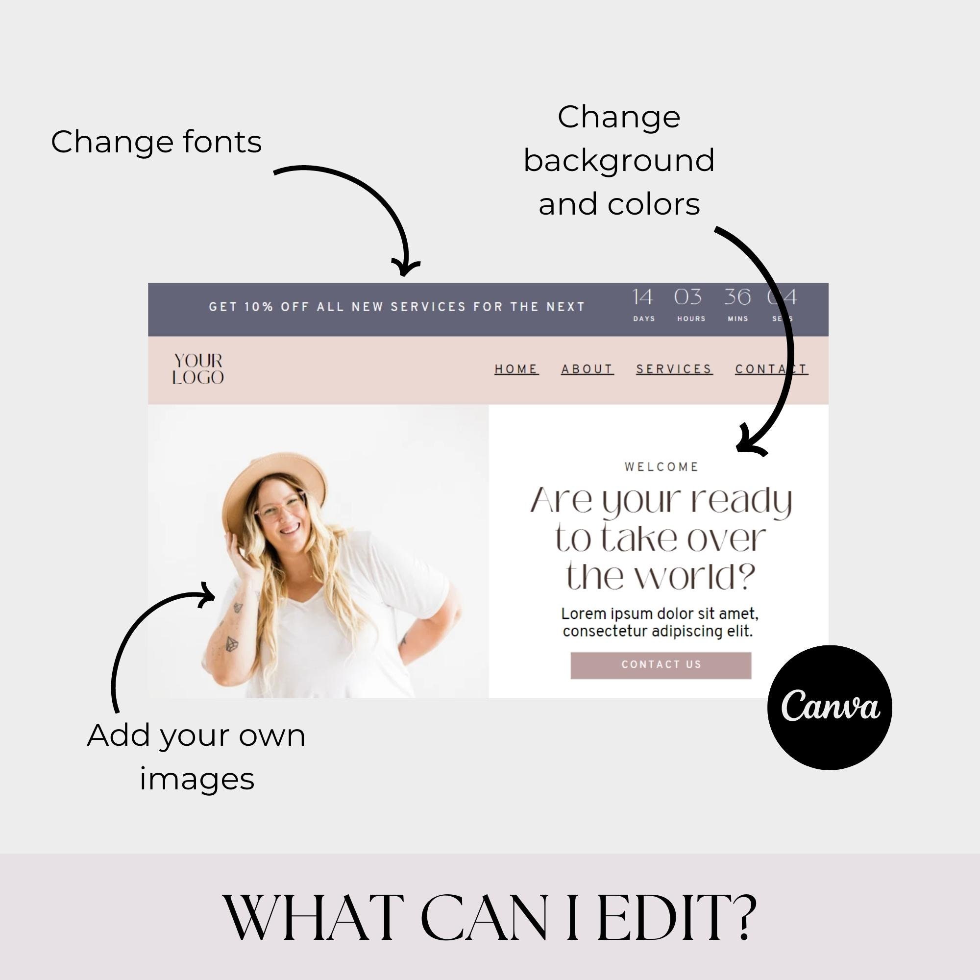 Website Template Canva Landing Page Template Canva Canva - Etsy
