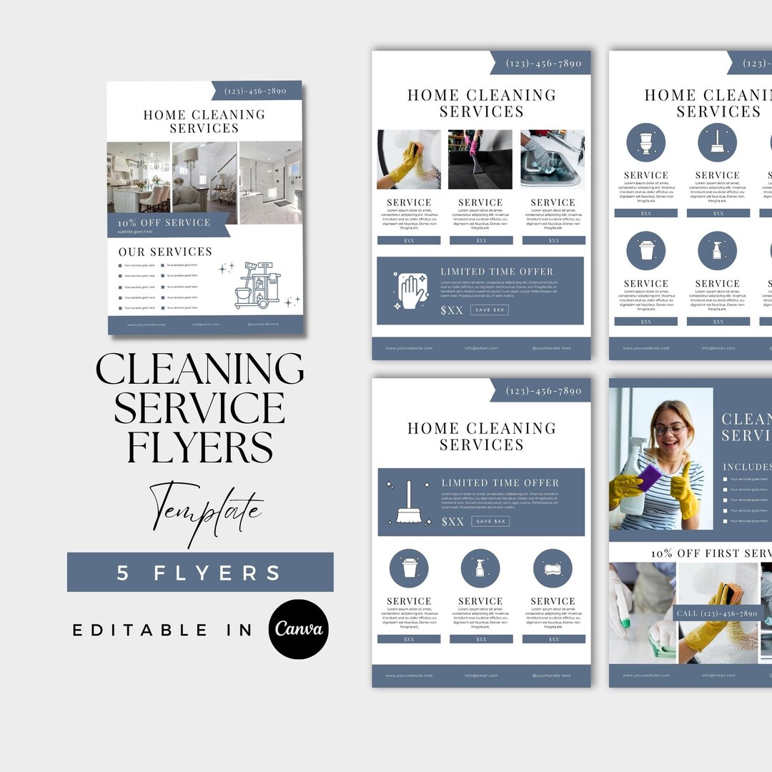 5 Cleaning Service Flyer Templates Housekeeping Flyer Editable Cleaners ...