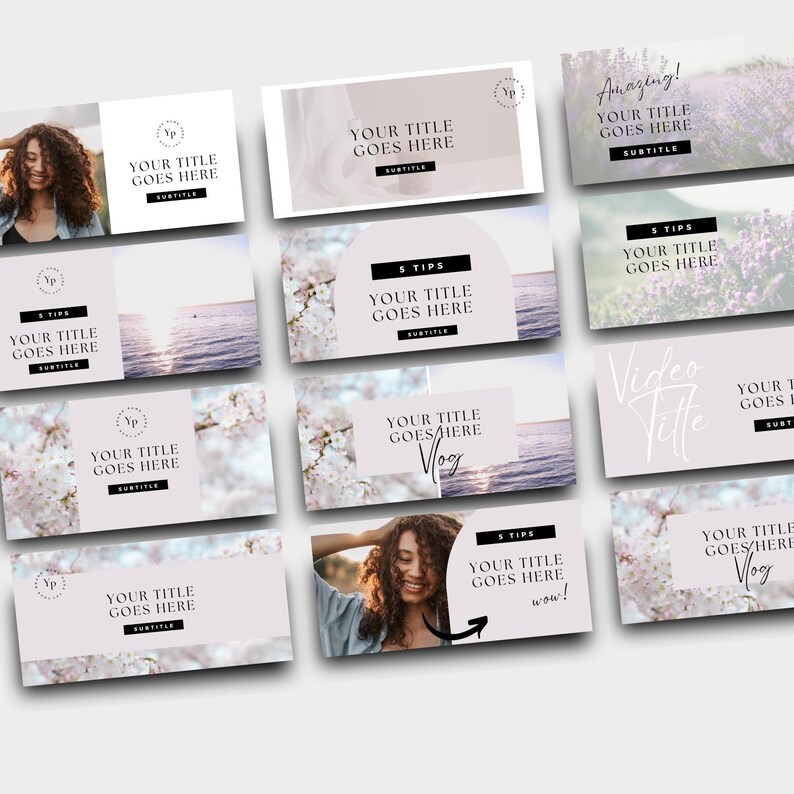 12 Youtube Thumbnail Templates Canva, Instant Download, Editable in ...