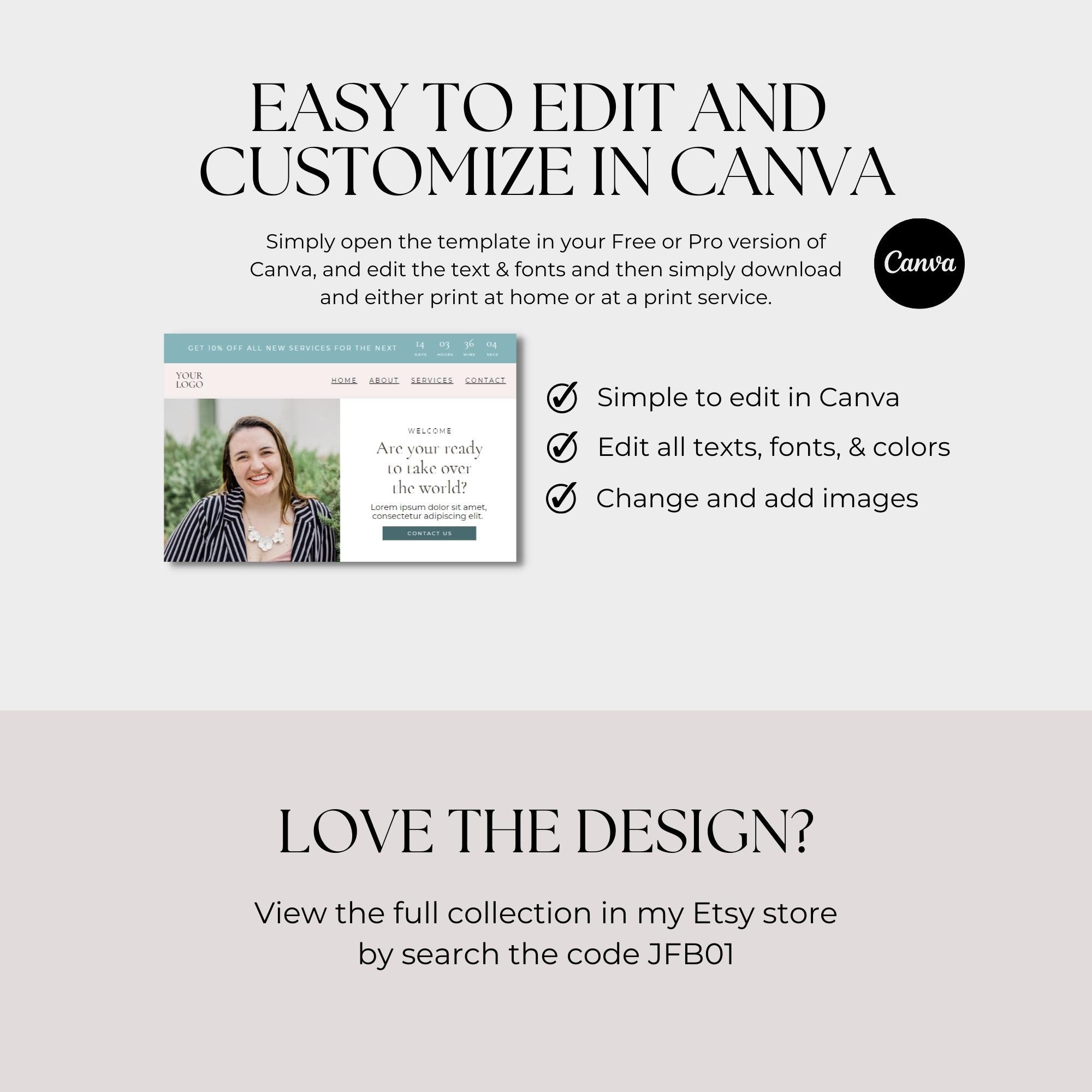 Website Template Canva Landing Page Template Canva Canva - Etsy