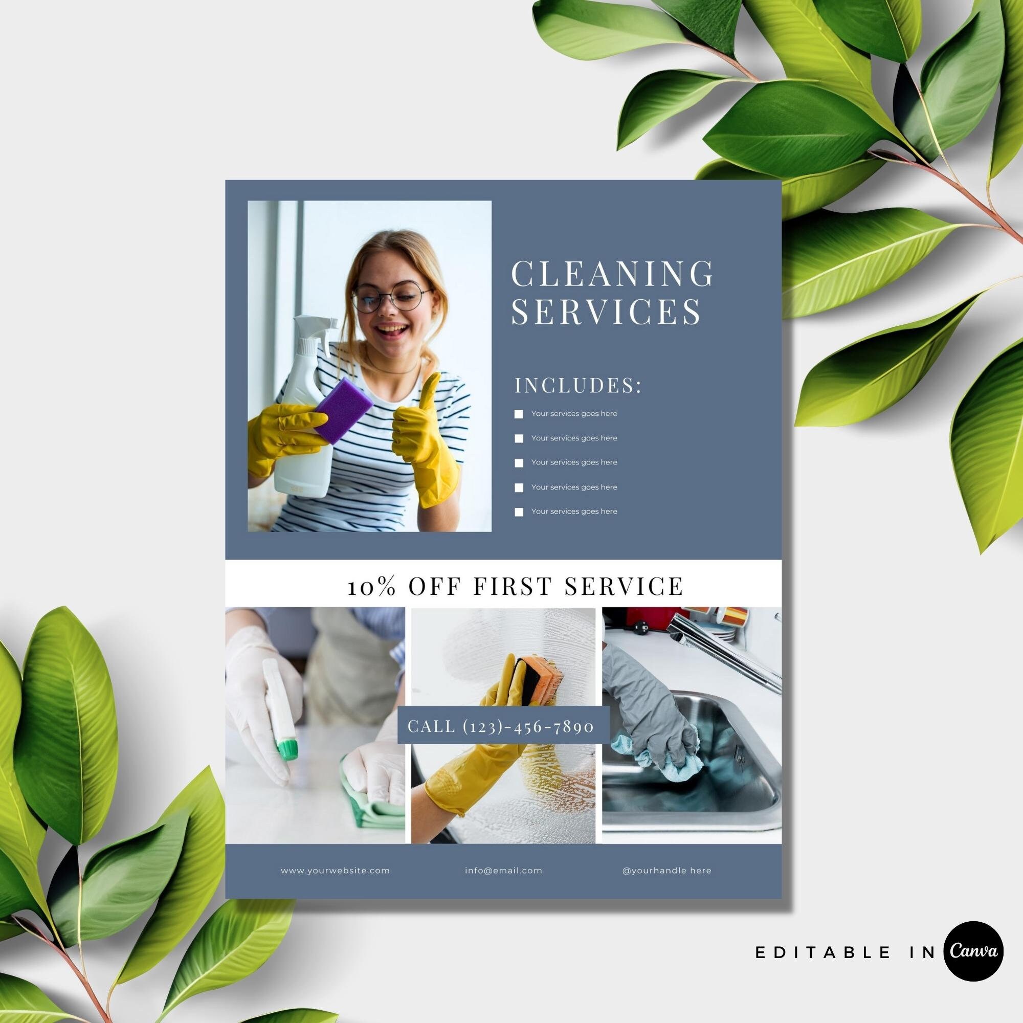 5 Cleaning Service Flyer Templates Housekeeping Flyer Editable Cleaners ...