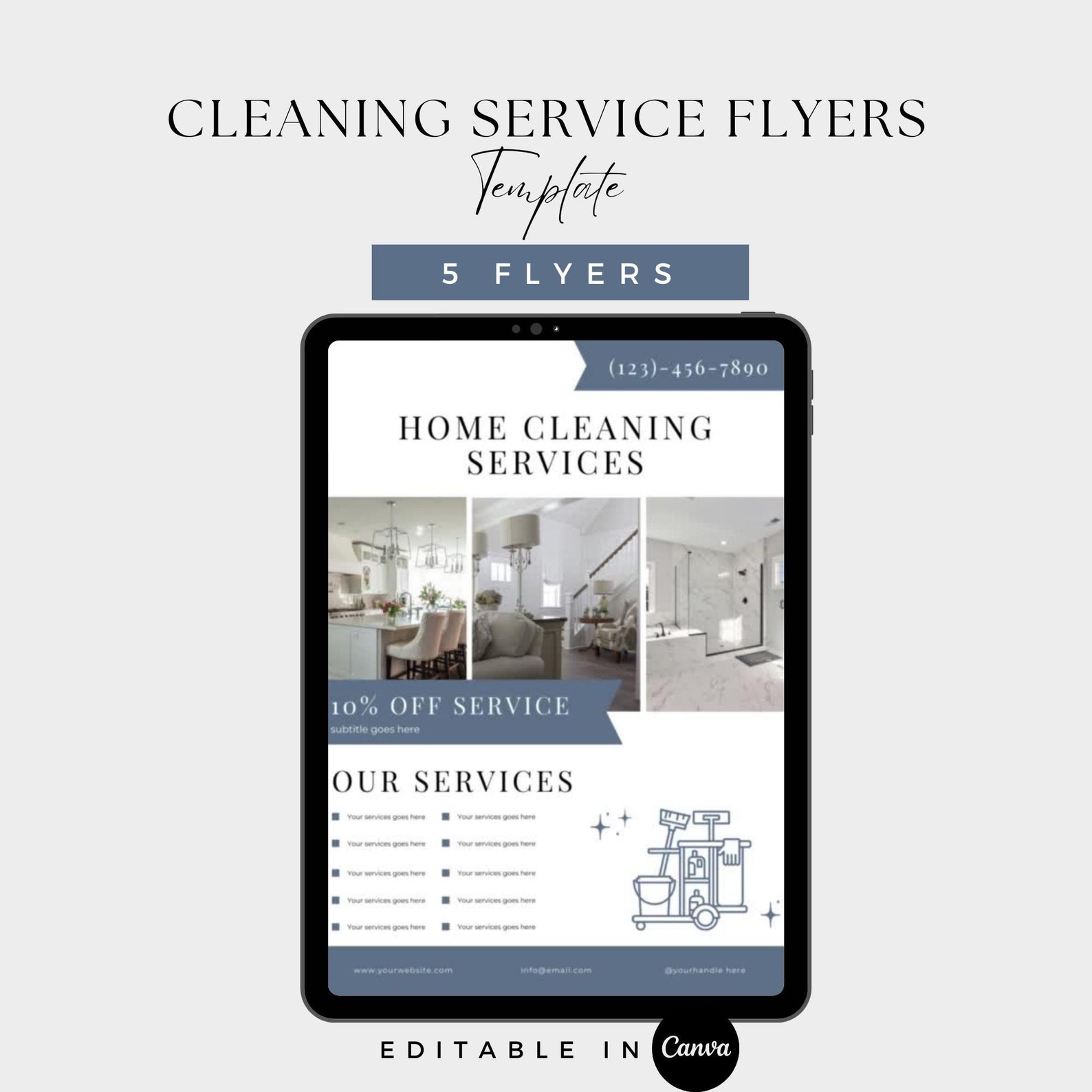 5 Cleaning Service Flyer Templates Housekeeping Flyer Editable Cleaners ...