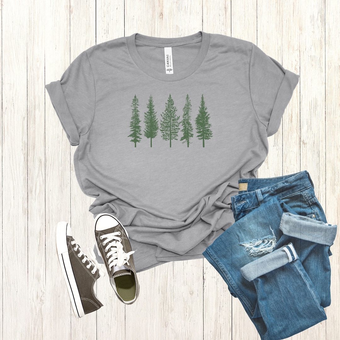 Pine Tree Tee, Forest Tshirt, Evergreen Shirt, Camping Shirt, Adventure ...