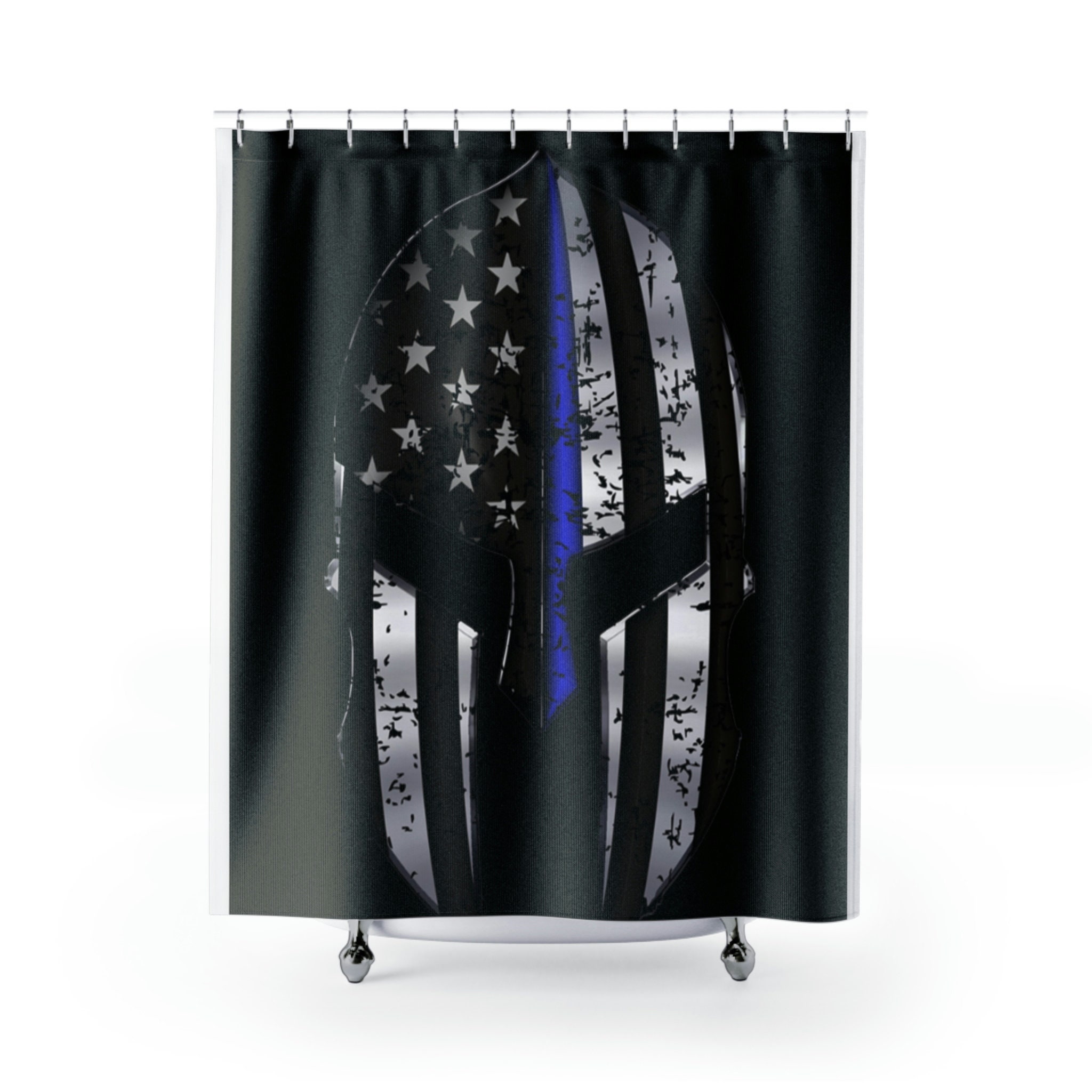 Thin Blue Line Helmet Shower Curtains - Etsy
