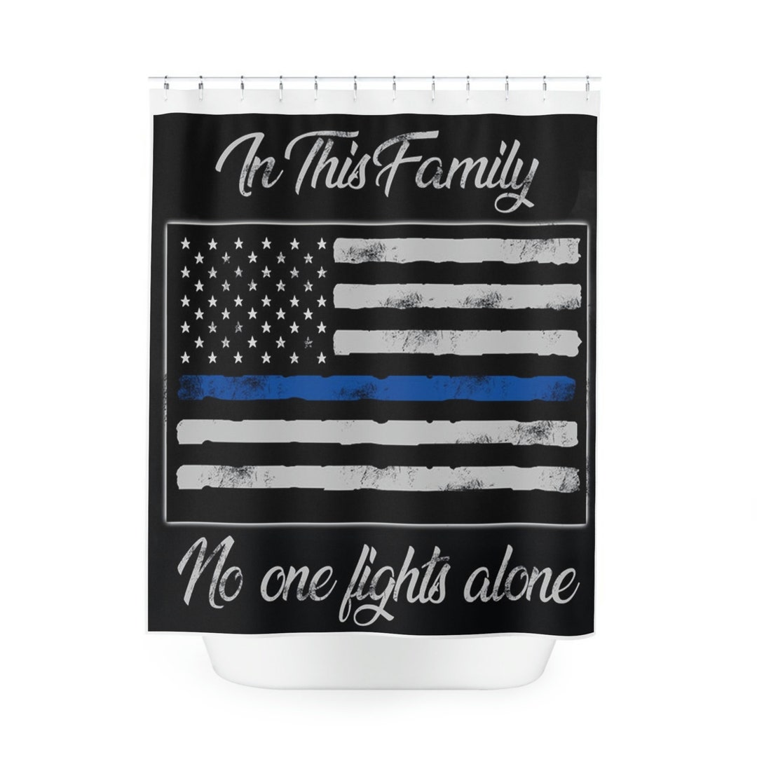 Police Thin Blue Line Polyester Shower Curtain - Etsy