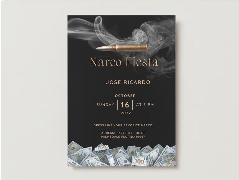 Narco Invites - Etsy