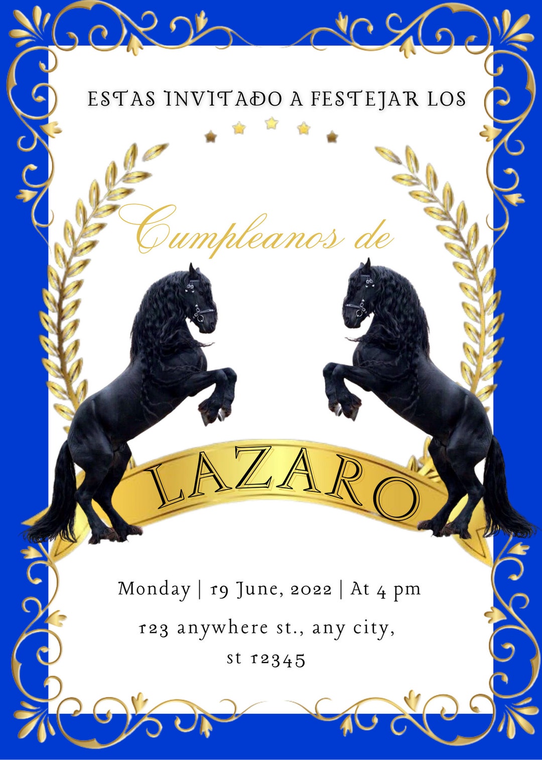 Royal Blue Invite - Etsy