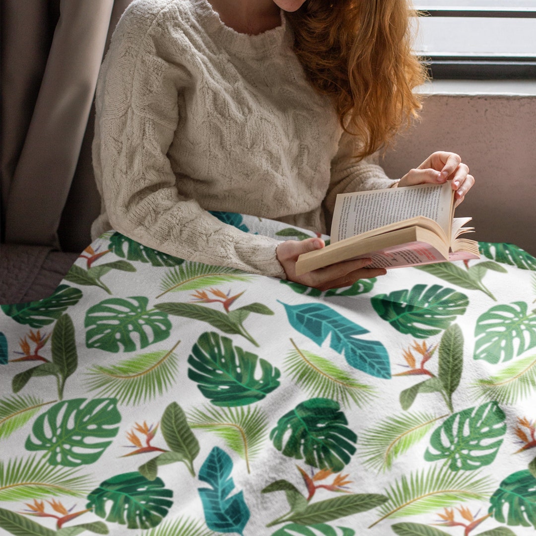 Tropical Print Blanket, Tropical Bird of Paradise Throw Blanket, Bird ...