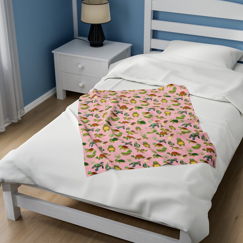 Cute Turtles Sealife Print Blanket Cozy Soft Baby Blanky Child Adult ...