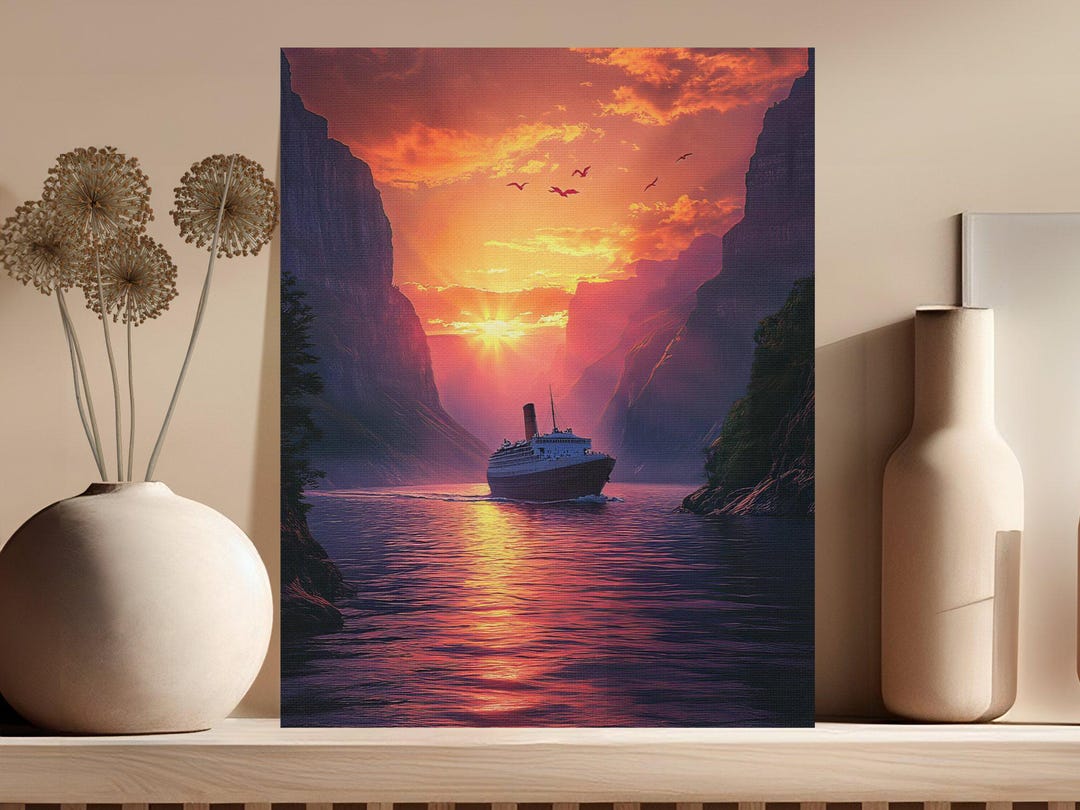 Ocean Ship Printable Poster Marine Life Canva Oceanographie Digital ...