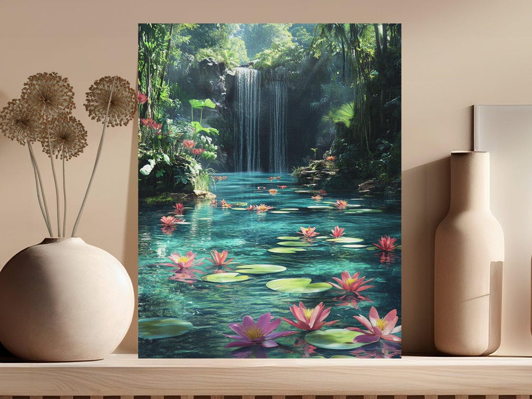 Waterfall Nature Poster Printable Landscape Wallart Digital Download - Etsy