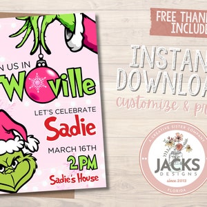 Twoville Birthday Party Invitation, Grinch Birthday Invitation, 2nd ...