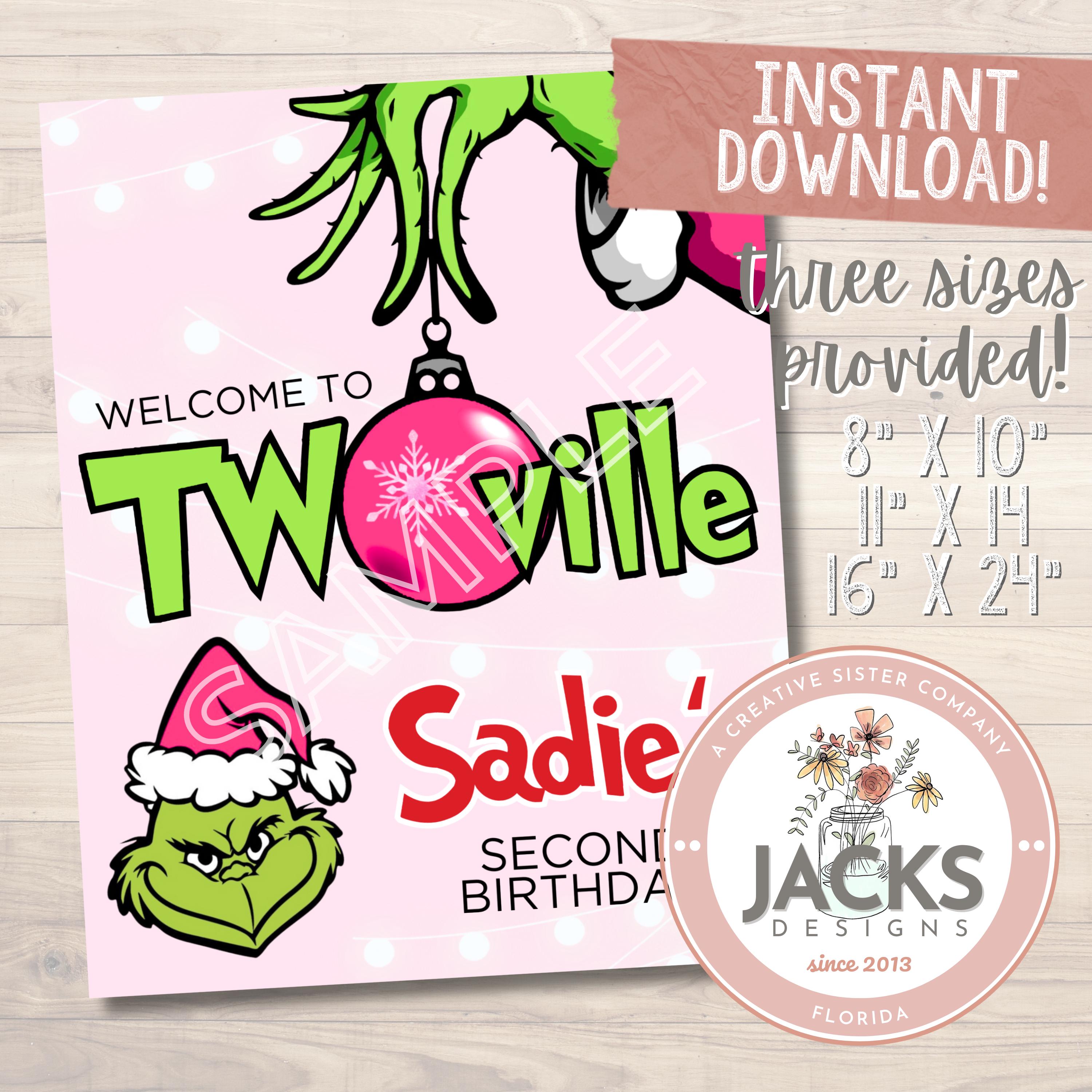 Twoville Birthday Party Invitation Bundle, Grinch Birthday Invitation ...