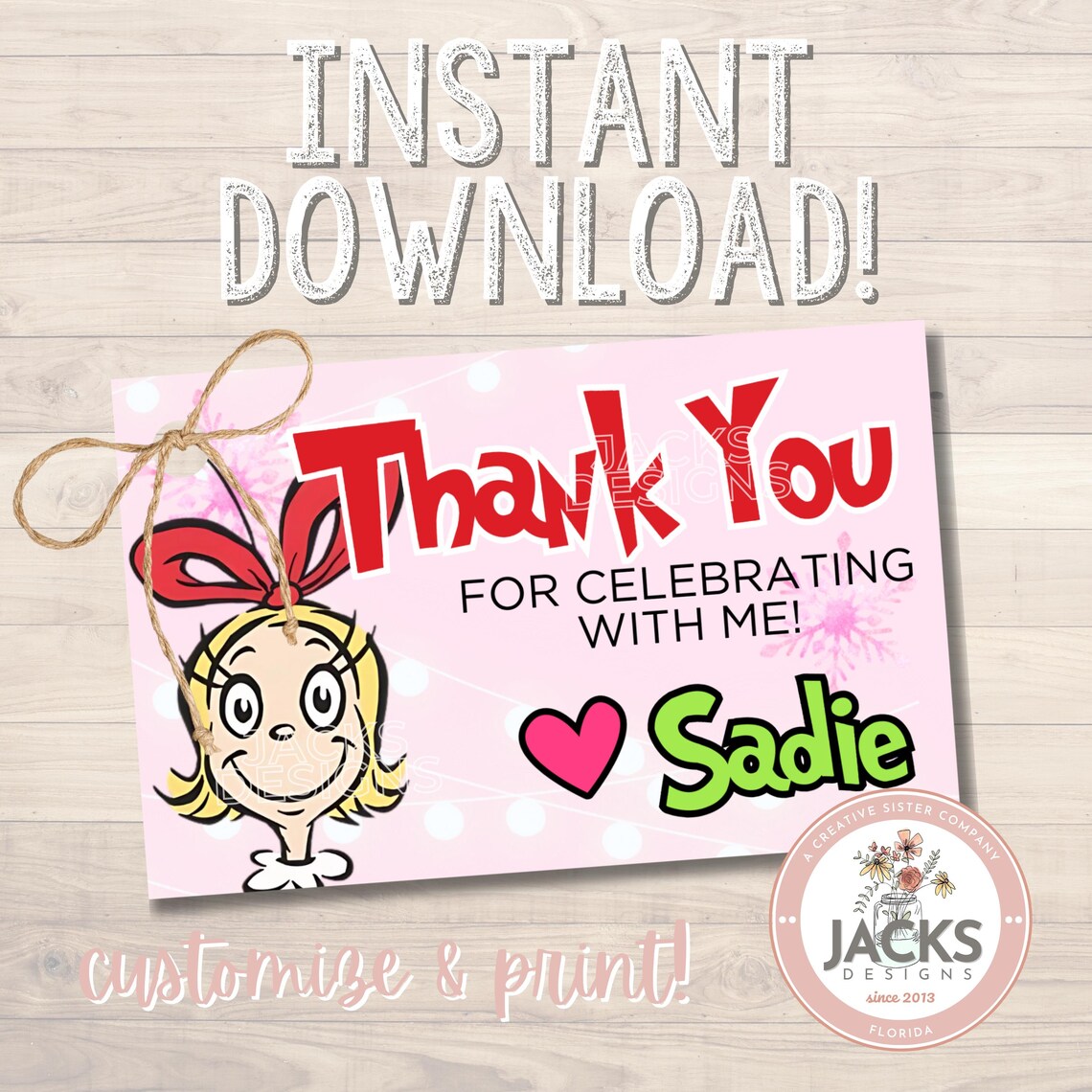Twoville Birthday Party Thank You, Cindy Lou Birthday Invitation, 2nd ...