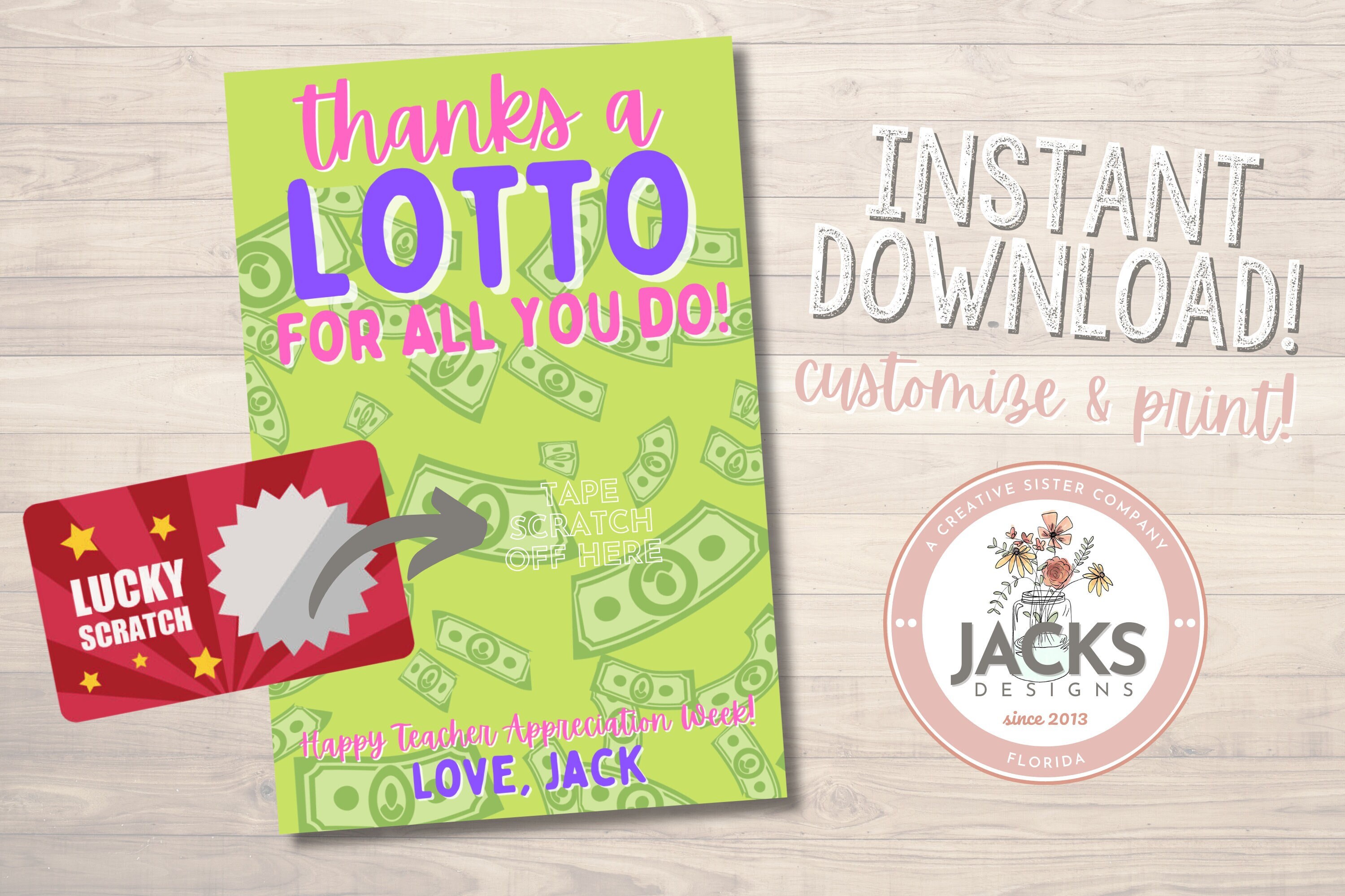 Scratch off Holder Teacher Appreciation Gift End of the Year - Etsy