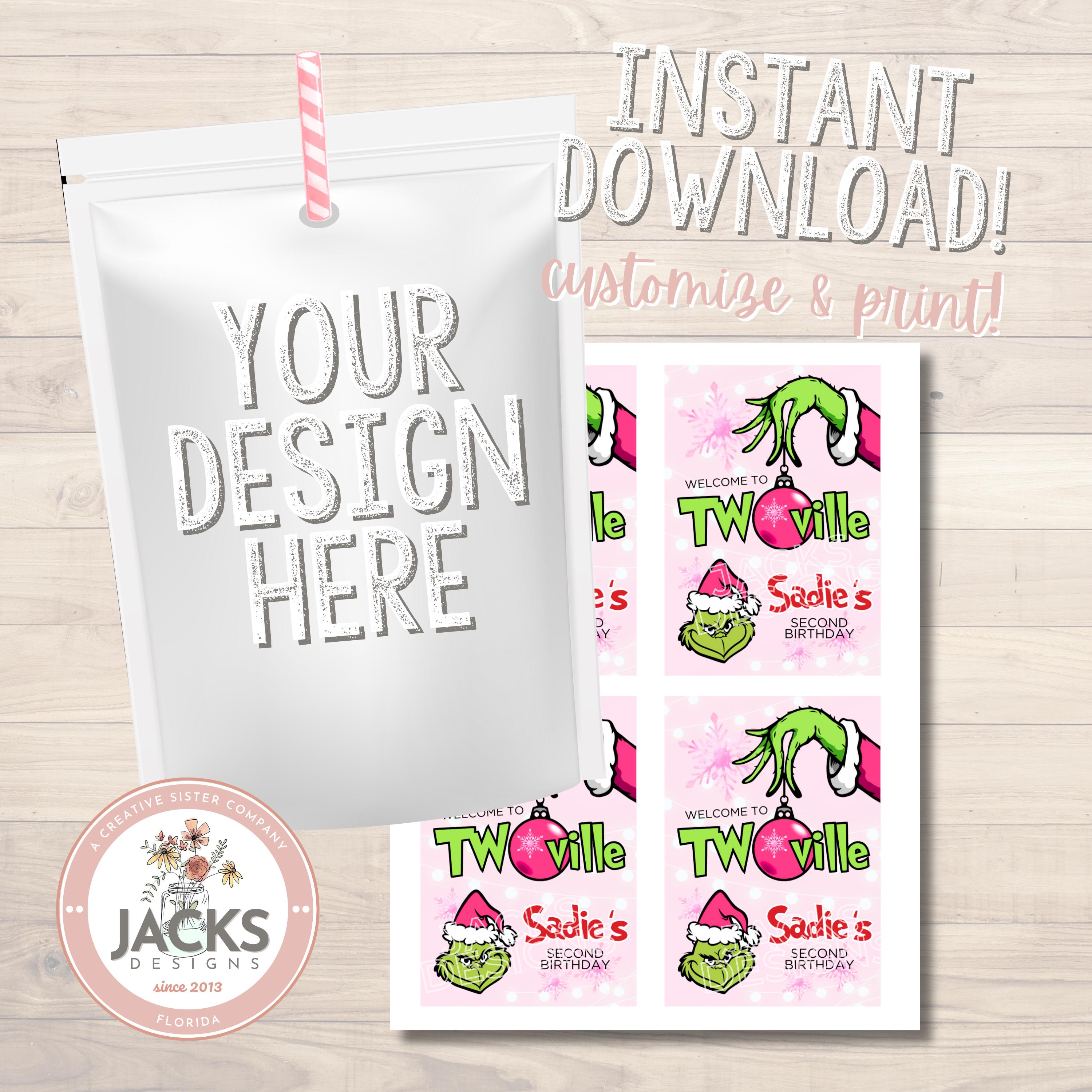 Twoville Birthday Party Invitation Bundle, Grinch Birthday Invitation ...