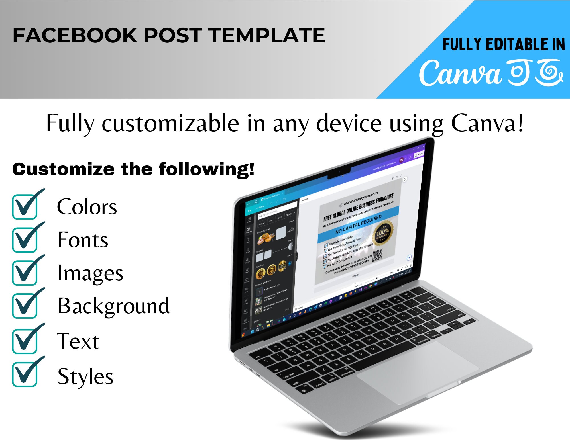 Editable Facebook Post for Your Business. Fully Customizable Using ...