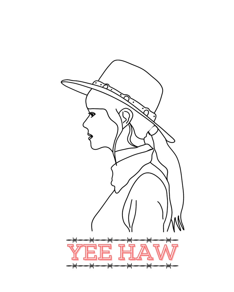 Yee Haw Cowgirl Western Print Punchy Cowgirl Print Design Digital ...