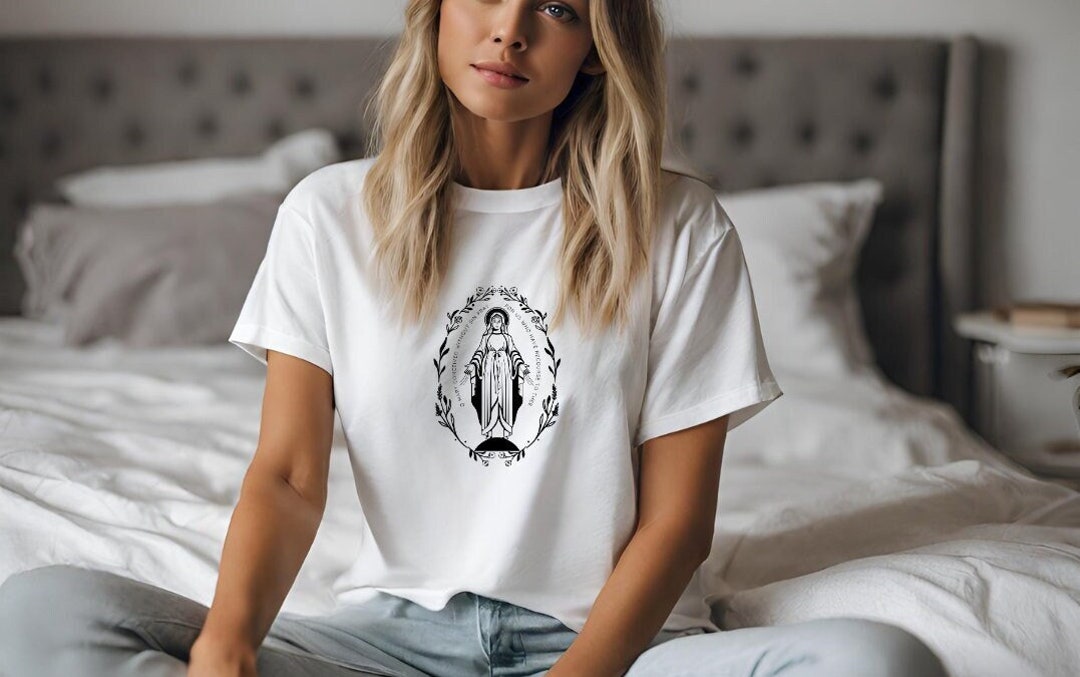 Miraculous Medal Shirt, Marian T-shirt, Catholic Clothing, Catholic ...