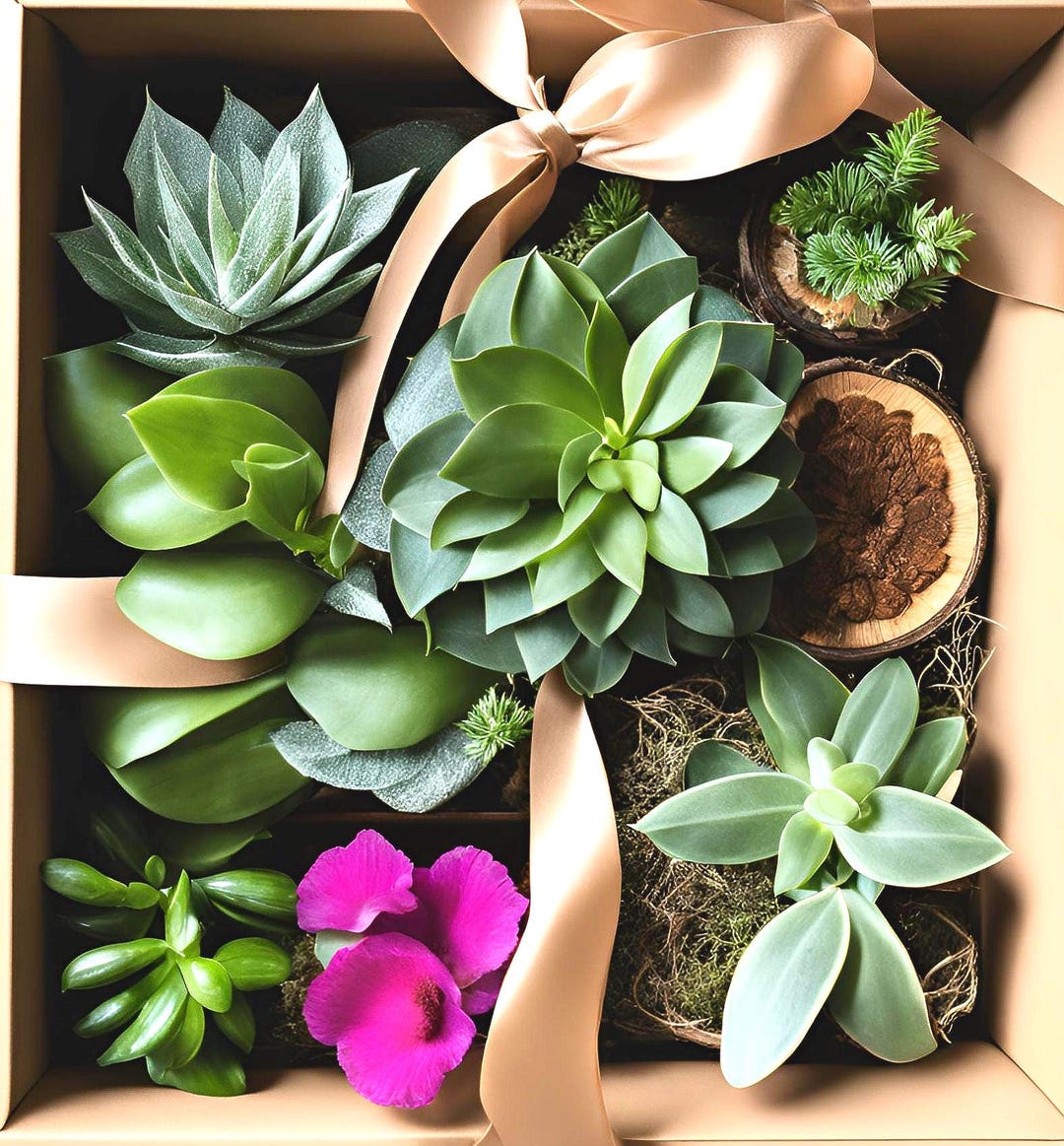 Houseplant and Succulent Sampler Box - Assorted Tray of Easy-care ...