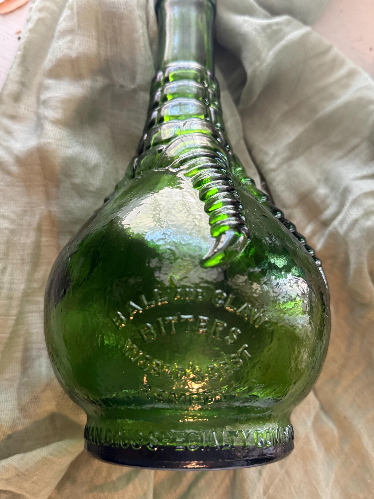 Wheaton Green Glass Ball & Claw 11.5 Bitters Bottle With Stopper - Etsy
