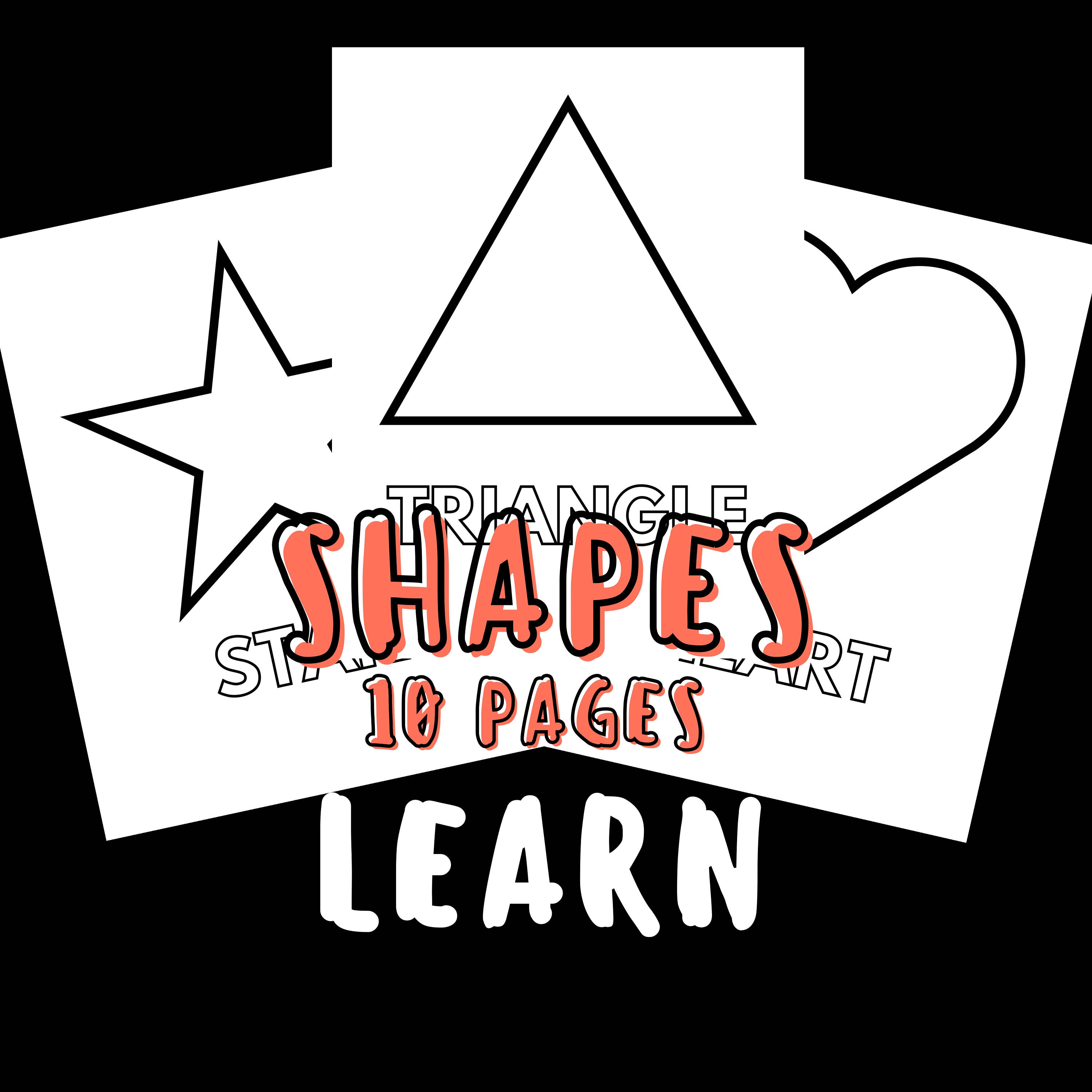 Learn Shapes and Color 10 Pages Shapes to Learn and Colour for Kids ...