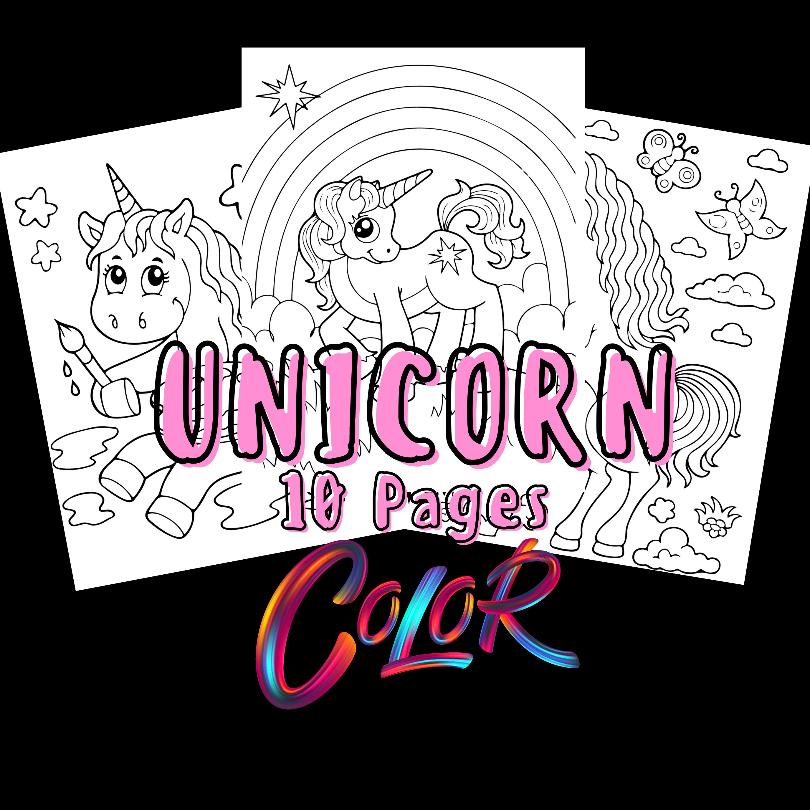 Unicorn Coloring Book Pages | 10 Printable Unicorn Pages, Colouring ...