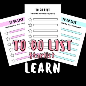 Kids to Do List | Printable PDF to Do Chart With Stars to Fill When Completed - Etsy