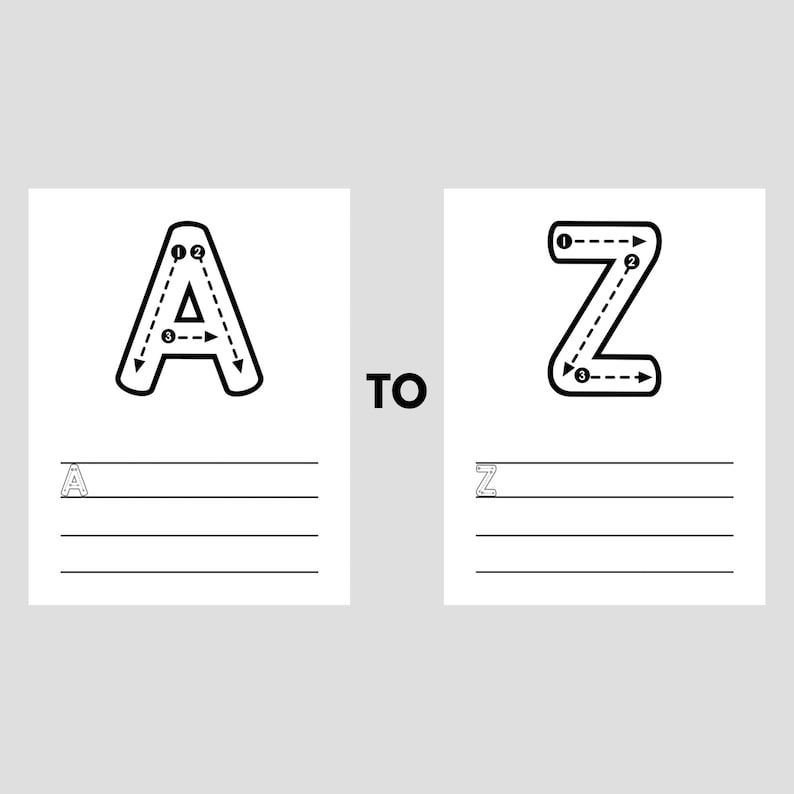 Learn the Alphabet | 26 Printable PDF Pages to Teach Kids to Write the ...