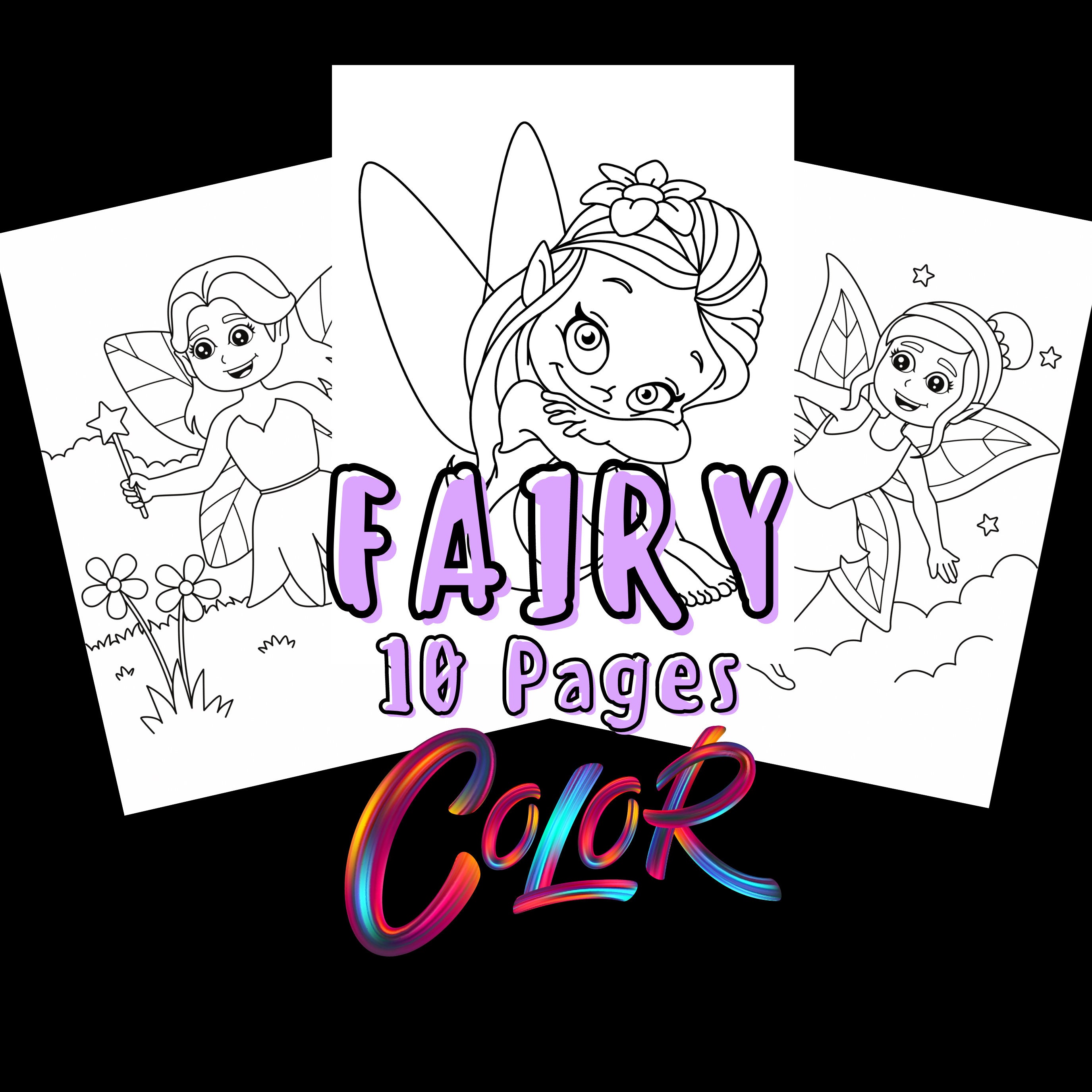 Fairy Coloring Book Pages | 10 Printable Fairy Pages Colouring Book for ...