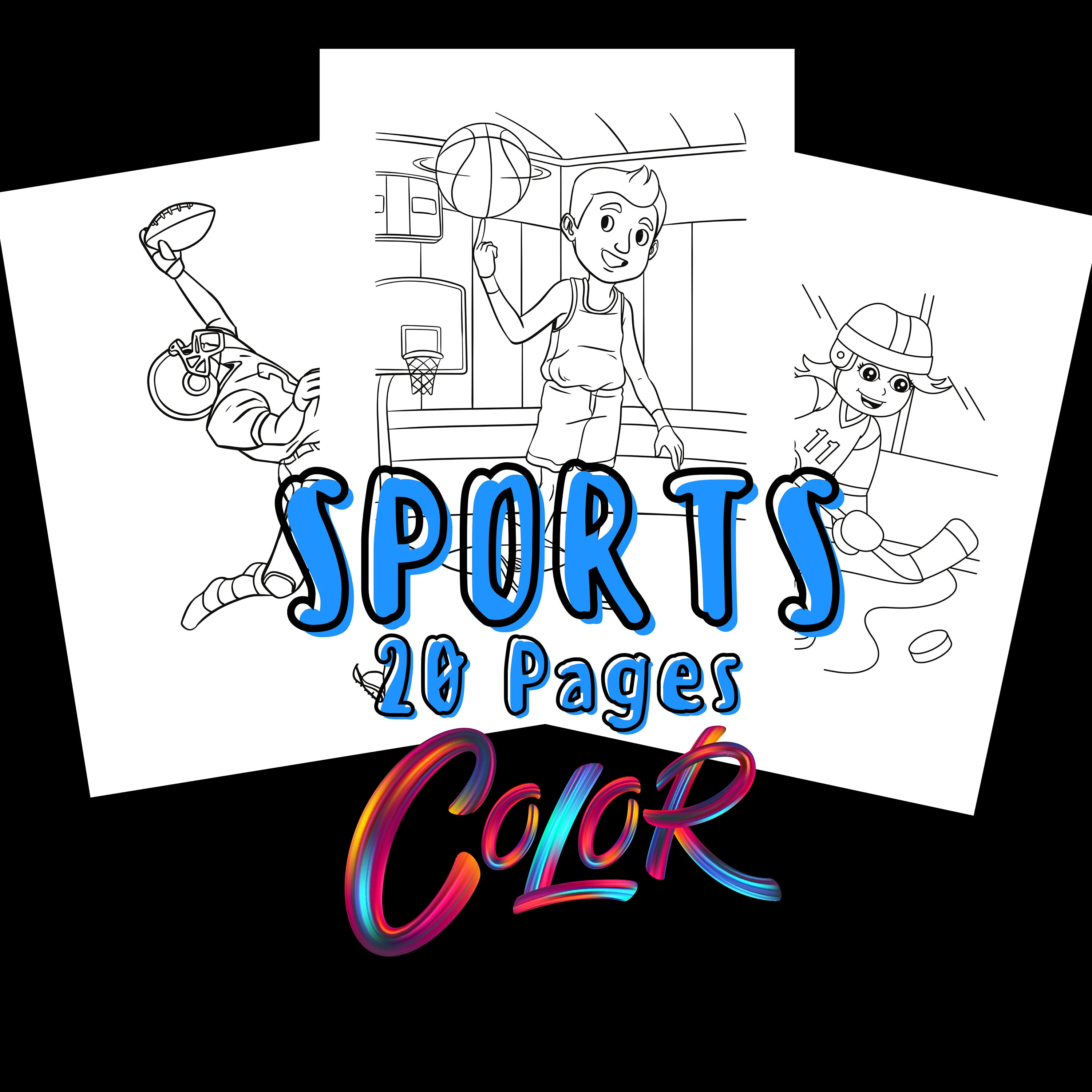 Sports Coloring Book Pages | 20 Pages for Kids to Colour, Soccer ...
