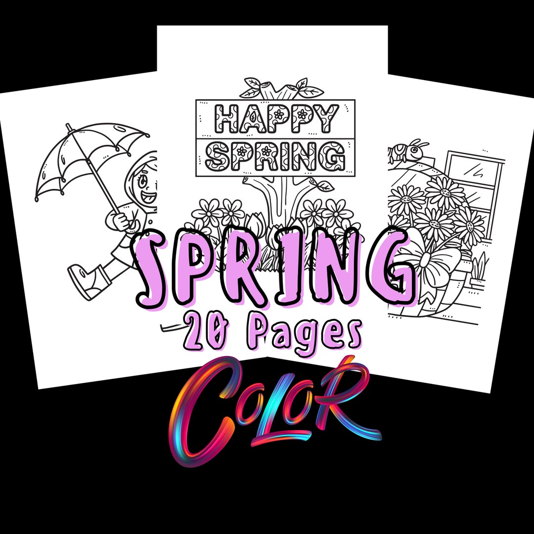Spring Season Coloring Pages | 20 Pages of Spring Settings, Bugs ...