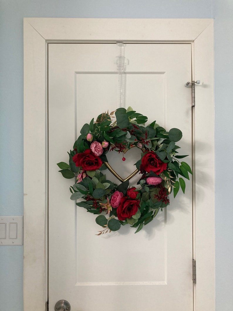 Red Rose Wreath 18 for Front Door. Mothers Day Handmade Gift - Etsy