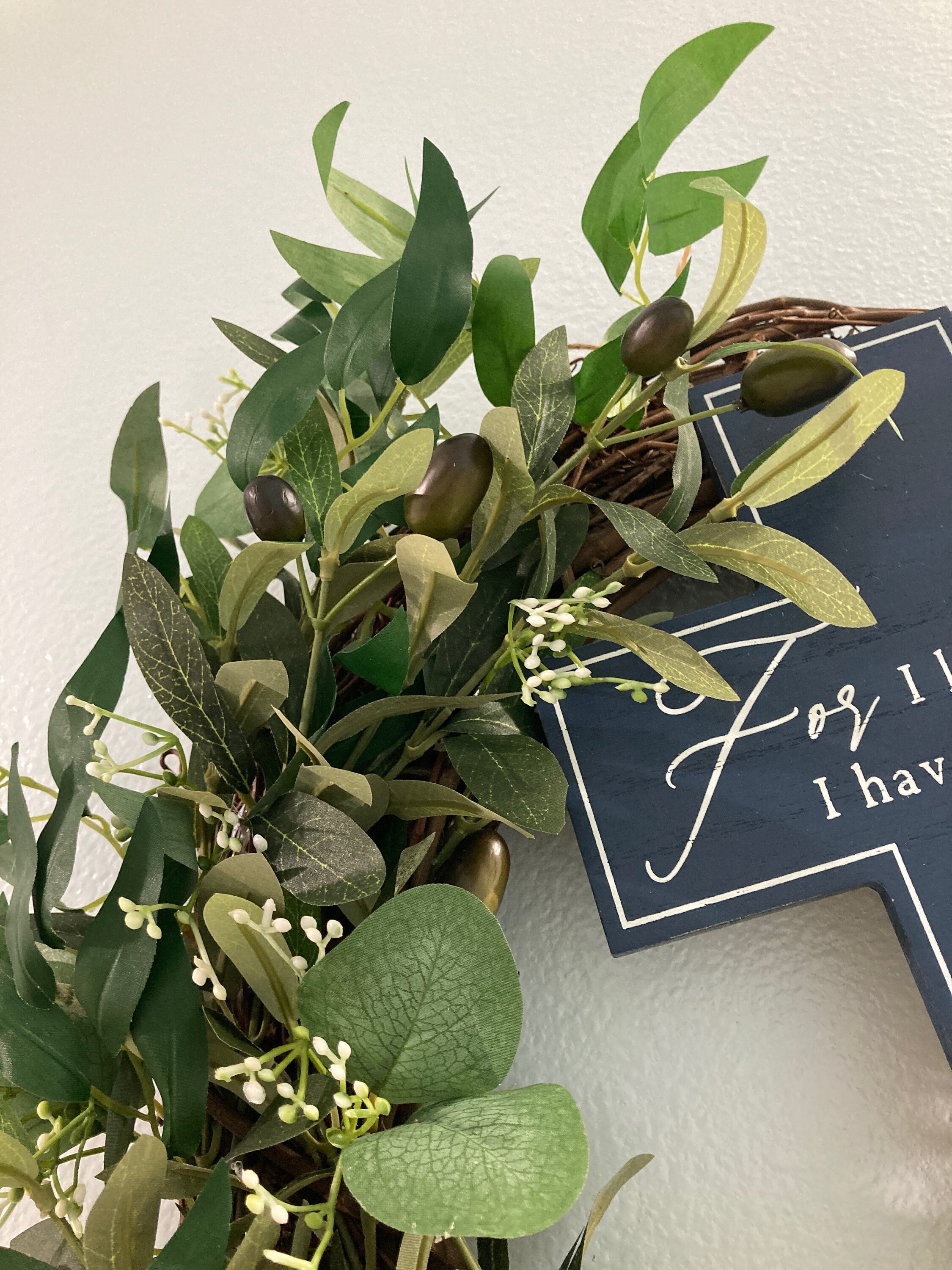 Bible Verse on Cross Sign Wreath Everyday Christian Scripture - Etsy