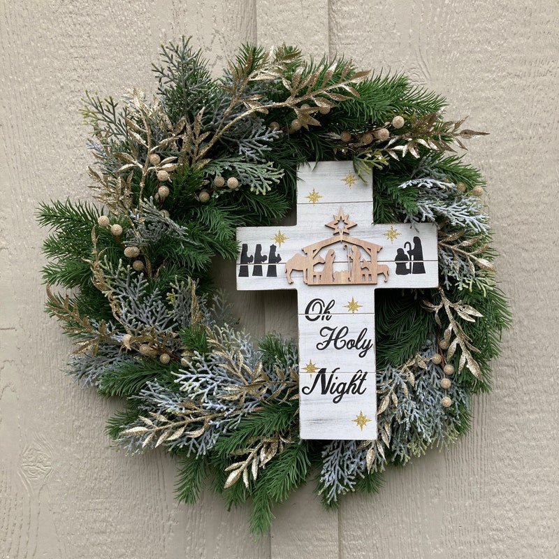 Nativity Christmas Wreath - Etsy